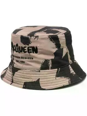 Alexander McQueen Graffiti Bucket Hat - Brown