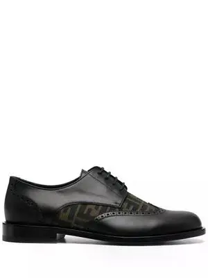 Fendi Ff-pattern Leather Derby Shoes