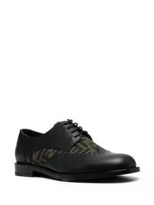 Fendi Ff-pattern Leather Derby Shoes