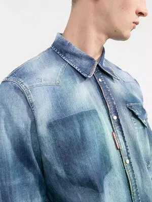 Dsquared2 Acid Wash Denim Shirt