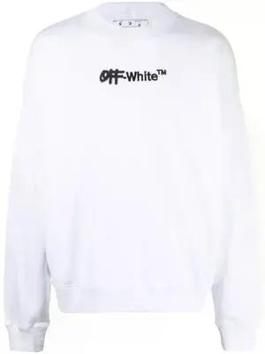 Off-White Logo Print Long Sleeve Sweatshirt - White