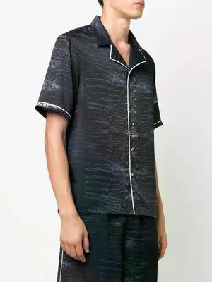 Roberto Cavalli Snakeskin-print Short-sleeve Shirt