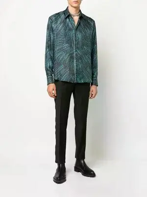 Roberto Cavalli Falcon Print Silk Shirt