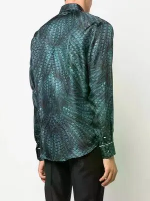 Roberto Cavalli Falcon Print Silk Shirt