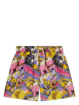 Palm Angels Miami Pattern Swim Shorts - Black