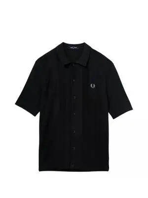 Fred Perry Logo-embroidered Short Sleeve Shirt - Blue