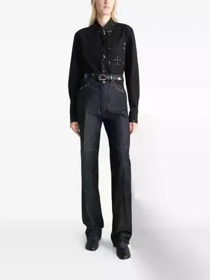 LEMAIRE Studded Cotton Crepe Fitted Shirt