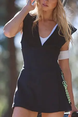 Free People Fairways One-piece With V-neckline And Skirt Overlay