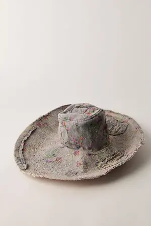MAGNOLIA PEARL Floral Patchwork Wide Brim Hat