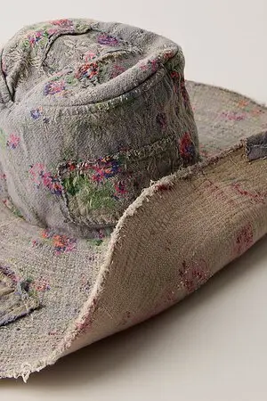 MAGNOLIA PEARL Floral Patchwork Wide Brim Hat