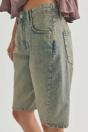 Free People We The Free Beck Low-rise Twisted Shorts - Blushed Blue