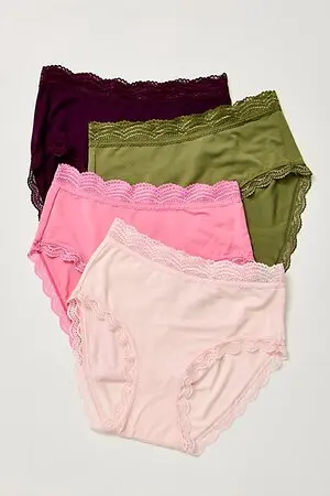 STRIPE & STARE High-rise Undies Four Pack - Pink