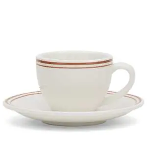 SERVICE PROJECTS Marlow Espresso Cup & Saucer Set - White/red