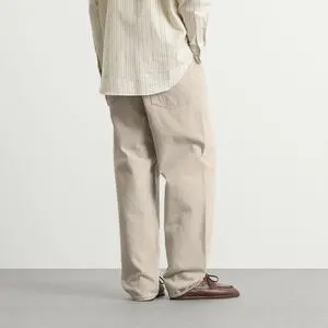 Auralee Faded Hard Twist Denim Wide Pants - Light Gray