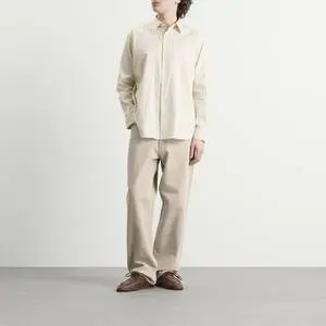 Auralee Faded Hard Twist Denim Wide Pants - Light Gray