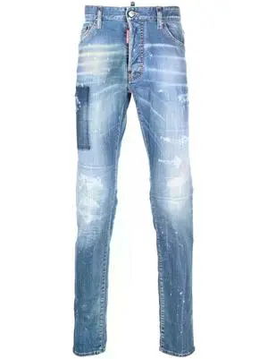 Dsquared2 Light Wash Logo Print Jeans