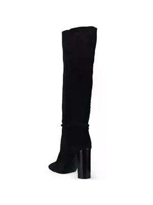 Saint Laurent Studded Braided Suede Boots