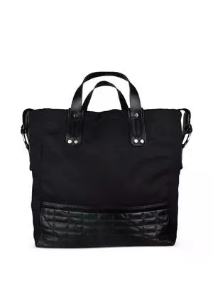 Costume National Quilted Leather Bottom Tote Bag - Black