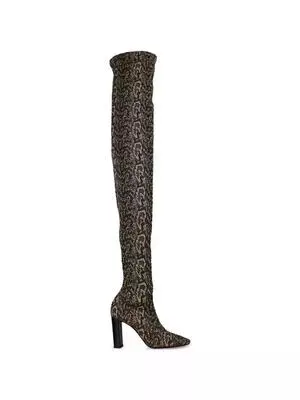 Saint Laurent Moon Python-print Boots