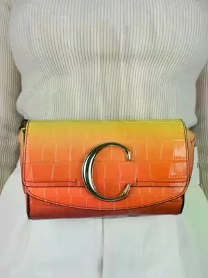 Chloé Crocodile Embossed Leather Belt Bag
