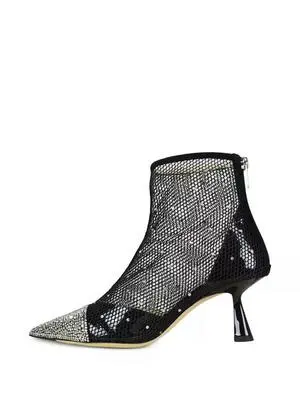 JIMMY CHOO Crystal-embellished Mesh Boots
