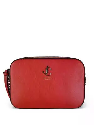JIMMY CHOO Logo Chain Leather Shoulder Bag - Red