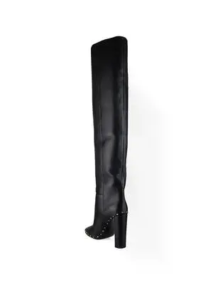 Saint Laurent Pointed-toe Leather Boots