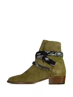 Amiri Bandana Buckle Ankle Boots - Brown