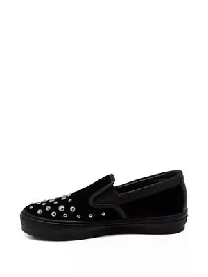 FERRAGAMO Stud-embellished Velvet Loafers
