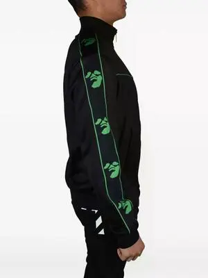 Off-White Logo Print High Collar Zip Sweatshirt