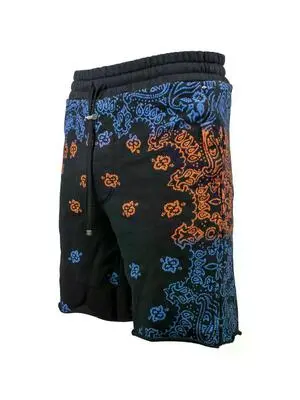 Amiri Bandana-print Logo-patch Shorts