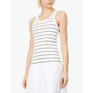 Vince Striped Sleeveless Knit Top
