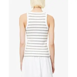 Vince Striped Sleeveless Knit Top