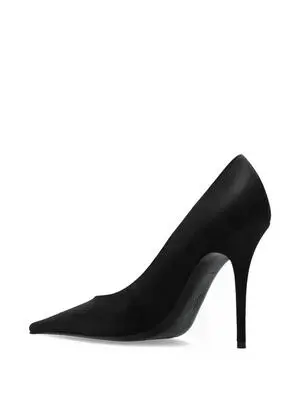 Amina Muaddi Barbara Satin Pumps - Black