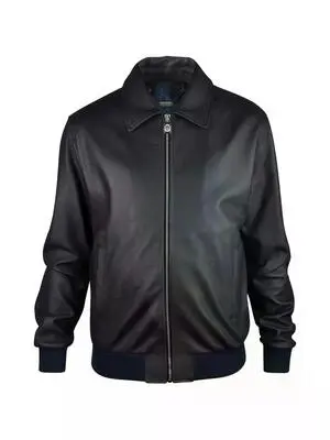 BILLIONAIRE Logo Plaque Leather Jacket