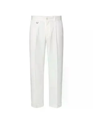 PAOLO PECORA Pleated D-ring Trousers - Neutrals
