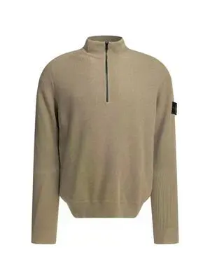 Stone Island Ribbed Knit Quarter-zip Sweatshirt