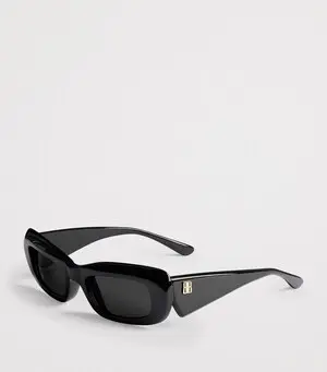 Balenciaga Diva Rectangle Sunglasses - Black