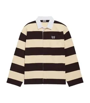 Balenciaga Striped Long-sleeve Polo Shirt - Red