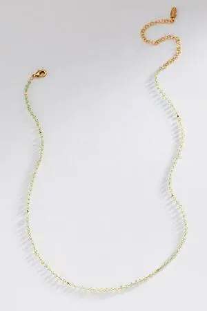 Anthropologie Delicate Beaded Necklace - Blue