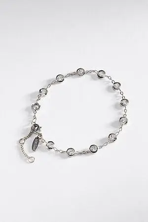 Anthropologie Besel Crystal Station Bracelet - Silver