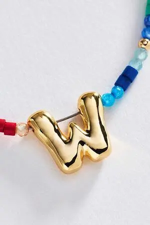 Anthropologie Mini Beaded Bubble Initial Necklace W