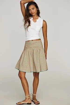 Maeve Cotton Drop-waist Mini Skirt