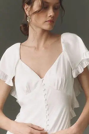 Bhldn Satin Cape Maxi Dress