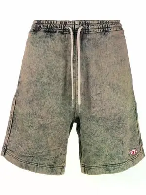 DIESEL® Acid Wash Logo Patch Shorts