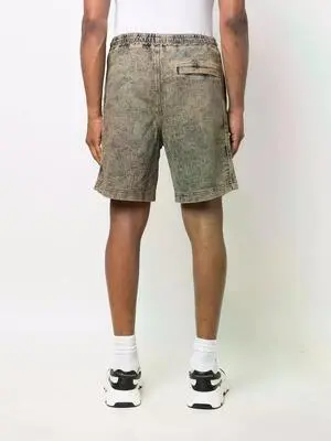 DIESEL® Acid Wash Logo Patch Shorts