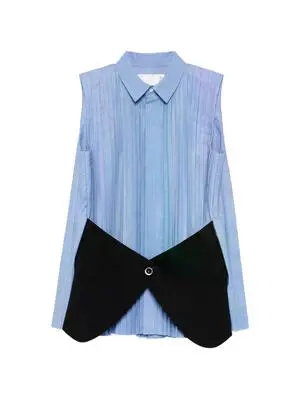Sacai Sleeveless Blouse With Pleated Panel