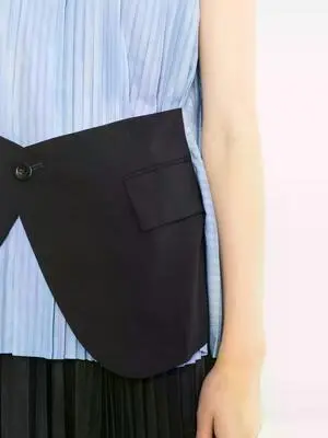 Sacai Sleeveless Blouse With Pleated Panel