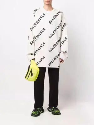 Balenciaga Allover Logo Crew Neck Jumper