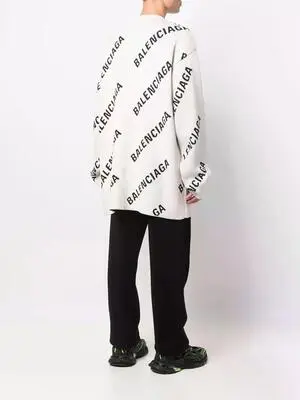 Balenciaga Allover Logo Crew Neck Jumper